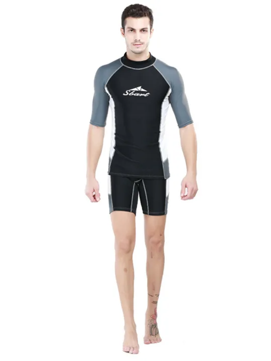 SBART sun protection suit men's swimsuit short sleeved beach surfing ...