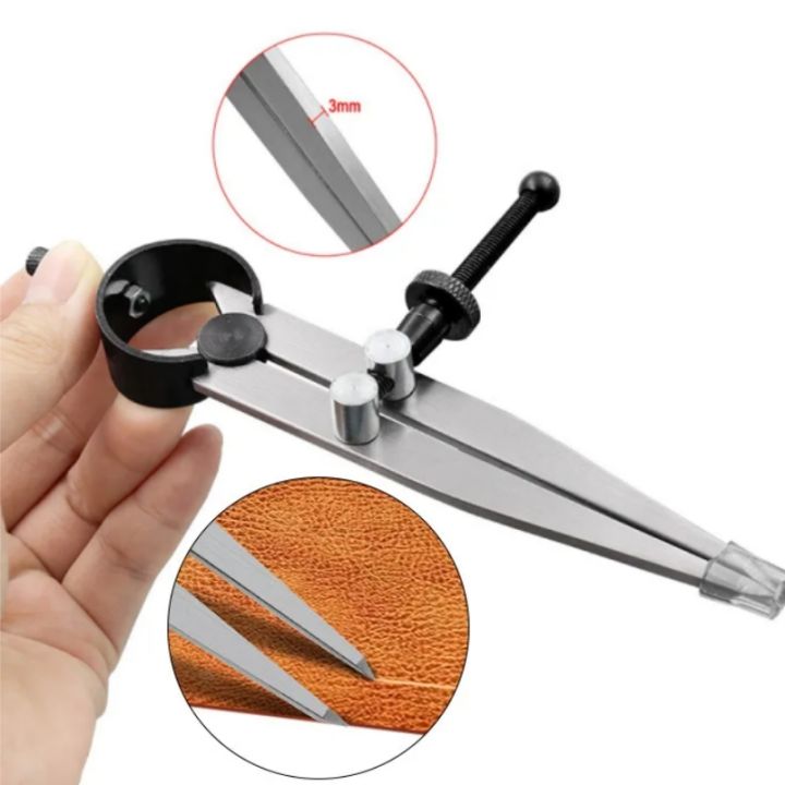 Adjustable Lockable Steel Divider Wing Leather Compass Spacing Gauge ...