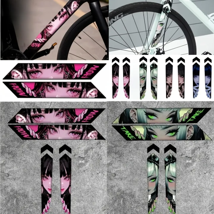 1Set Anime Eye JDM Style Bike Stickers Waterproof for MTB Bicycle ...