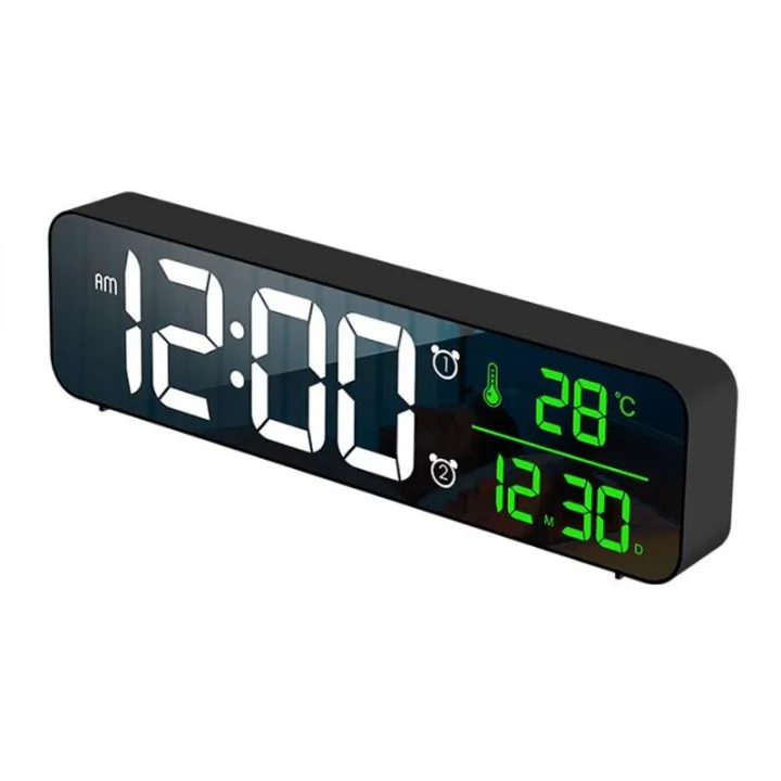 LED Digital Alarm Clock Temperature Date Display Snooze USB Desktop ...