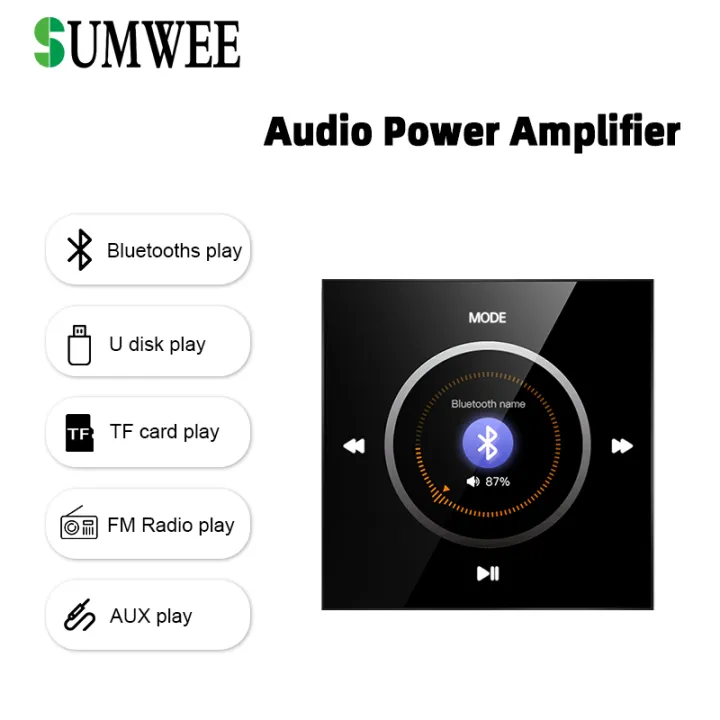 Home Audio Power Amplifier TF USB FM Bluetooths control panel Hotel ...