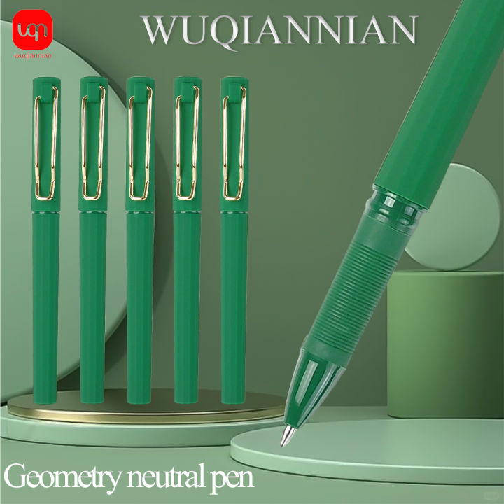 1/4/8pcs Fresh Green Gel Pen 0.7MM Nib Spring Pen Clip Green Ink Is ...