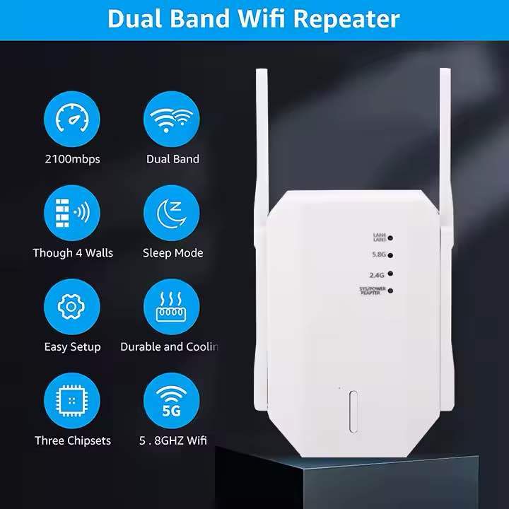 Wireless WiFi Repeater WiFi Range Extender Router 5GHz Wi Fi Signal ...