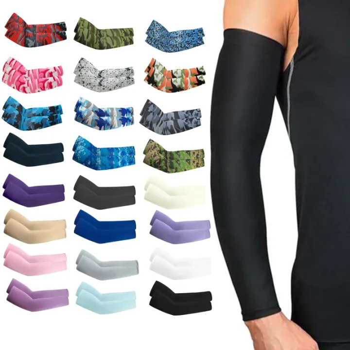1 Pair Arm Sleeves Summer Sun UV Protection Ice Cool Cycling Running ...