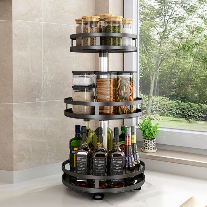 Spice Rack 3 Tier 360-degree rotating storage rack | Daraz.com.np