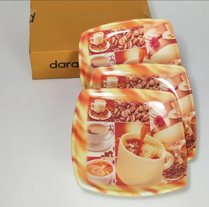 Melamine Coffee Plate 6 Pieces Set Medium Size) for Snacks & Breakfast ...