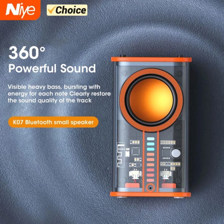 K07 Transparent Cyberpunk Mecha Wireless Bluetooth Speaker Sound Light Rhythm Subwoofer TWS ...