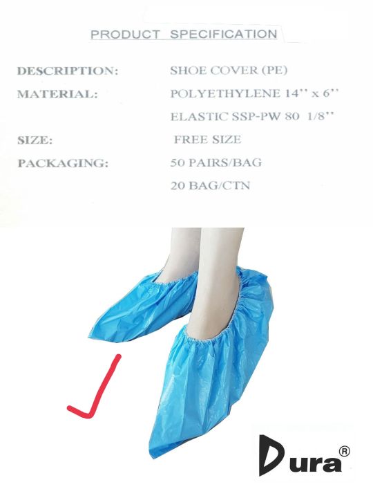 Dura foot shoe cover is used to wear shoes into the factory or the part ...