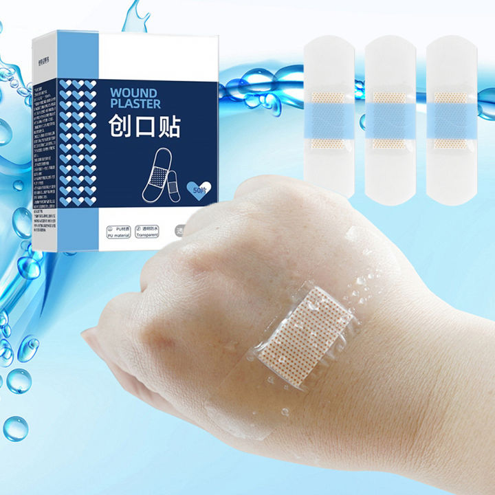 50/120Pcs PU Transparent Waterproof Band Aid Invisible Hemostasis Wound ...