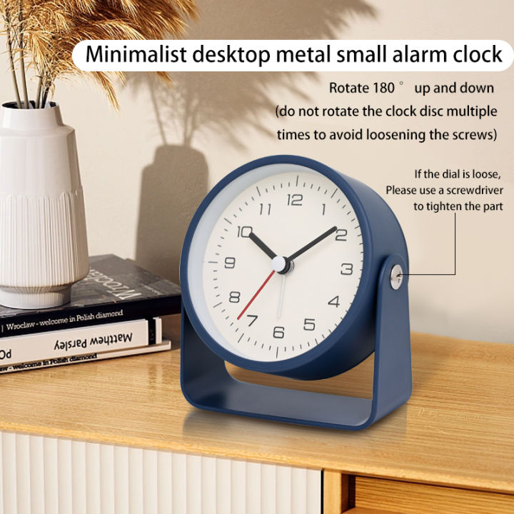 1pc 3-inch creative metal quartz alarm clock, silent table clock, can ...