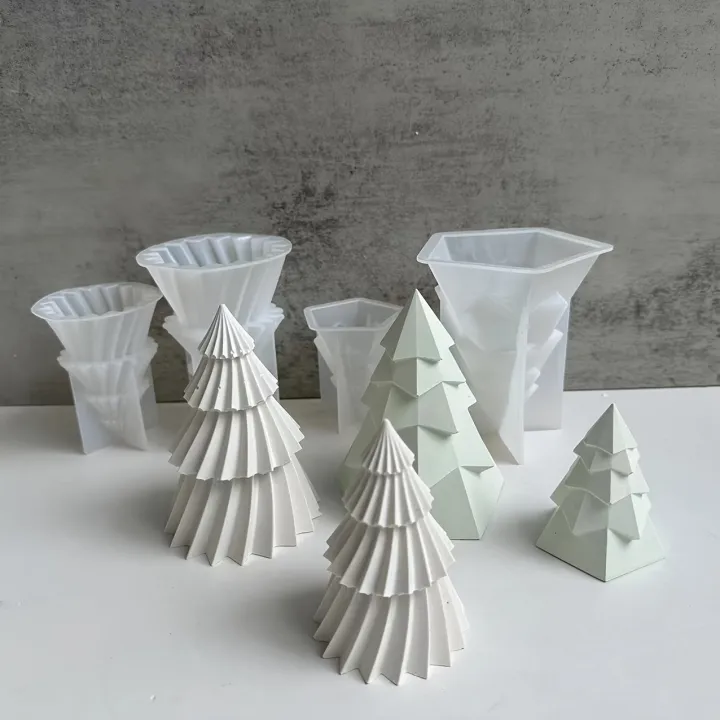 2pcs DIY Resin Molds for Christmas Tree Ornaments - Silicone Candle ...