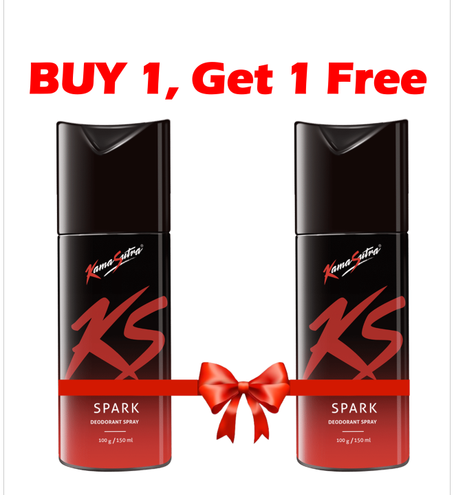 Buy 1 Get 1 KamaSutra Sprak Deo For Men -150 ml | KS Deo Spark 150ml ...
