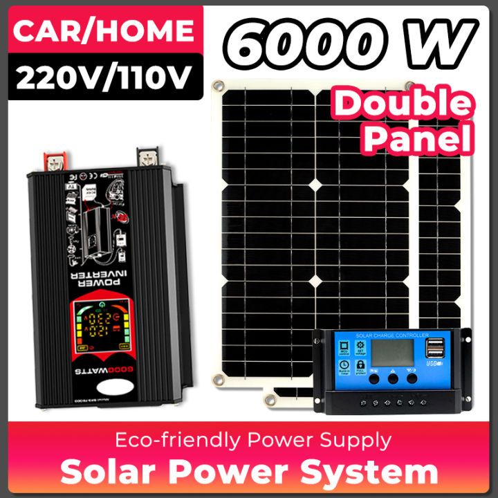 New Inverter 6000W Solar Panel 2*300W 12V Portable solar generator ...