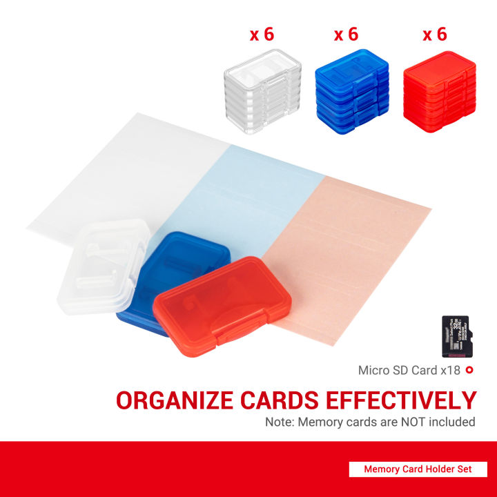 18 PCS Independent 3 Colors Clear MSD Card Holder for TF Micro SD Micro ...