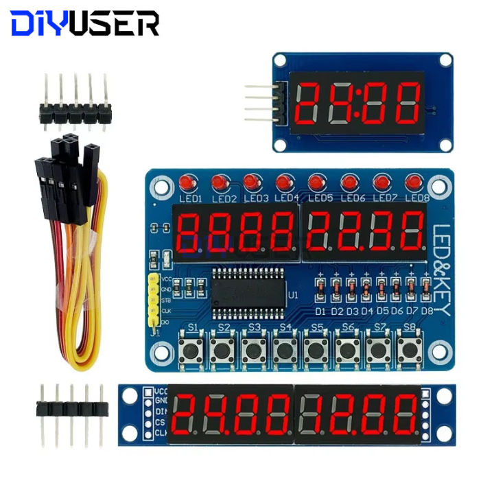 DIYUSER TM1637 4 Bits/TM1638/MAX7219 8 bit Digital LED Display 7 ...