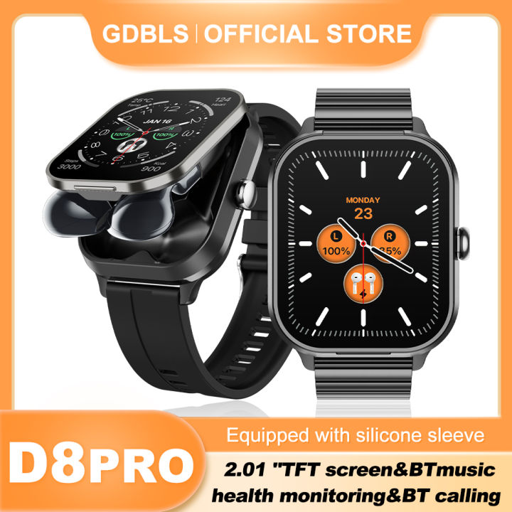 New D8 PRO NFC Smart Watch TWS 2-in-1 Headset Wireless Bluetooth Call ...
