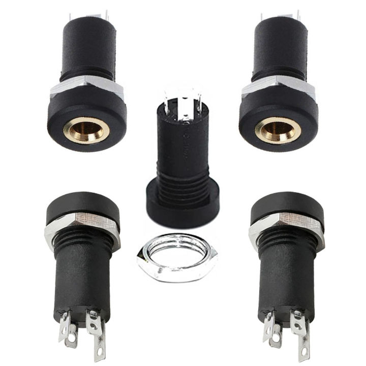 5PCS PJ-392A 3.5mm 4-Pin Audio Jack Socket-Stereo 4-Pole Female Panel ...