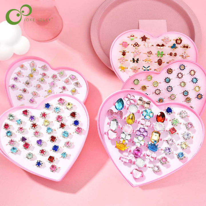 Little Girl Adjustable Rings in Box Children Kids Jewelry Rings Set ...