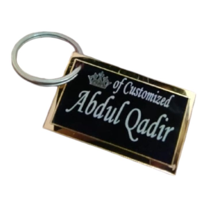 Customized Acrylic Name Keychain with Box – Elegant Black Keychain with ...