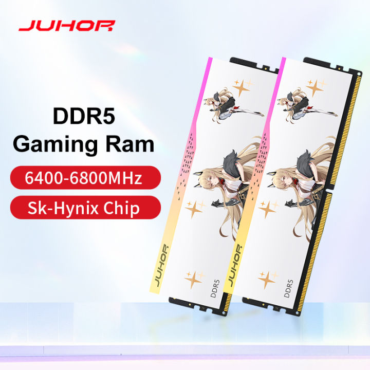 JUHOR Memoria Ram RGB DDR5 16GB 6400MHz 6800MHz 16GBx2pcs UDIMM Desktop ...
