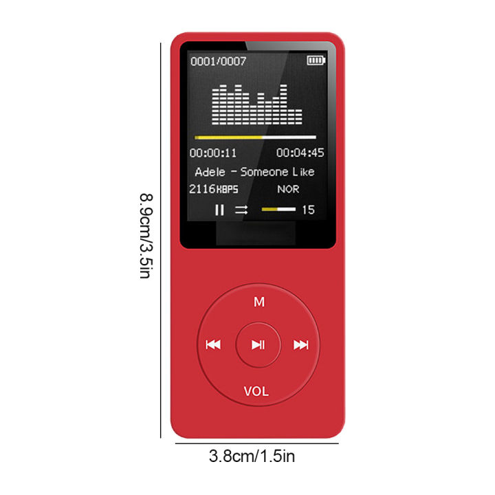 Portable MP3 Player 1.8 Inch Walkmen USB Charging Bluetooth 5.0 ...