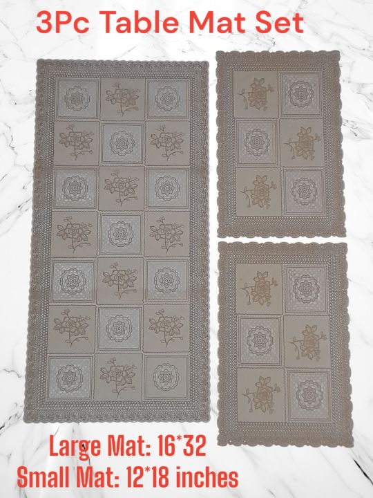 3Pc Table Mat Set, Dressing Table and Side Table pvc vinyl plastic 3Pc ...