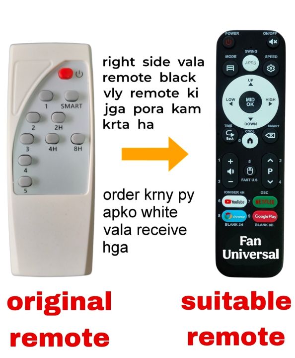 Universal Remote Control For AC DC Fan Compatible With Several Models ...