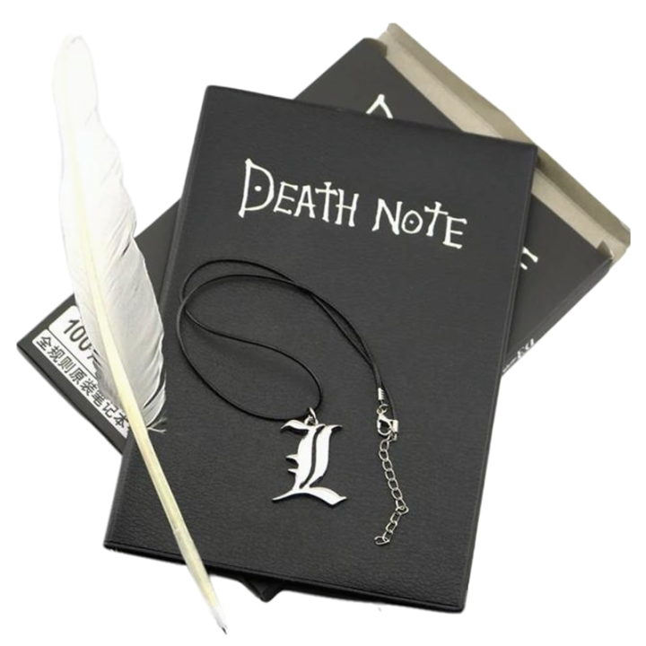A5 Anime Notebook Set Leather Journal And Necklace Feather Pen ...