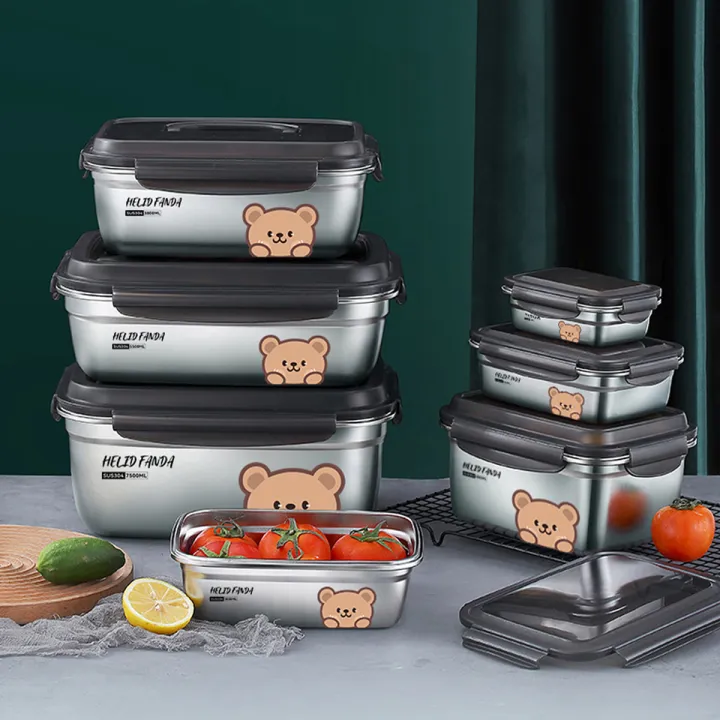 WORTHBUY Lunch Box Stainless Steel Heatable Bento Box Seal Side Dish ...