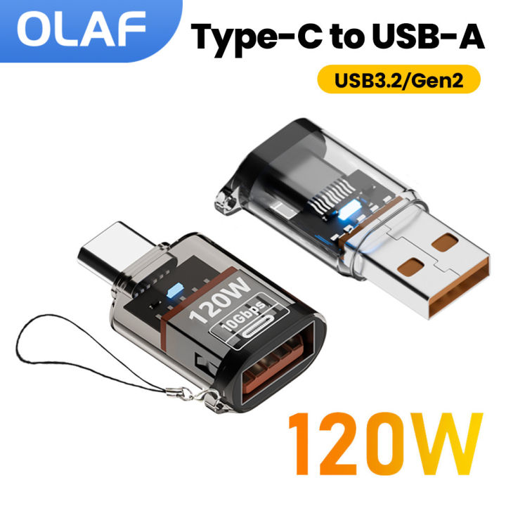 Olaf 120W Type C To USB A OTG Adapter USB 3.2 to Type C Fast Charging ...