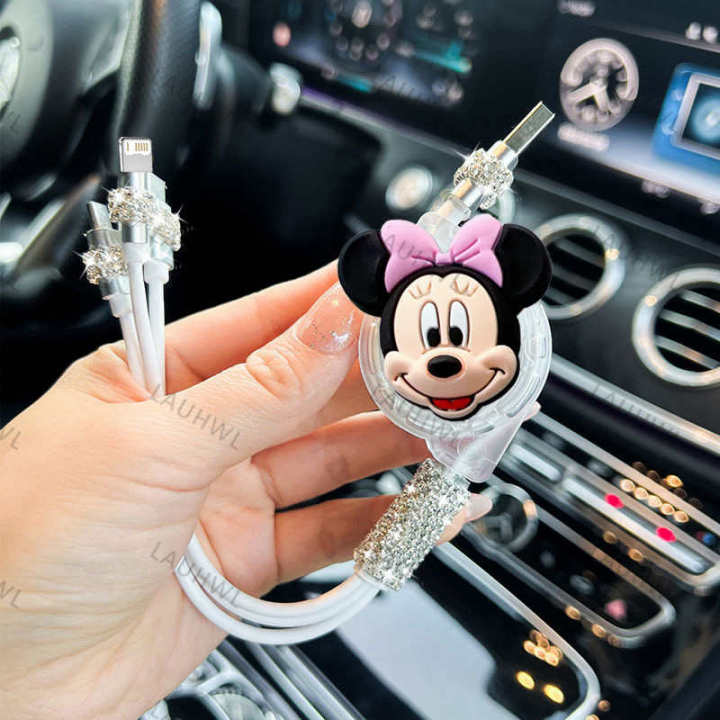 MINISO Mickey Mouse 3 in 1 Retractable Fast Charge Cable Fast Charge ...