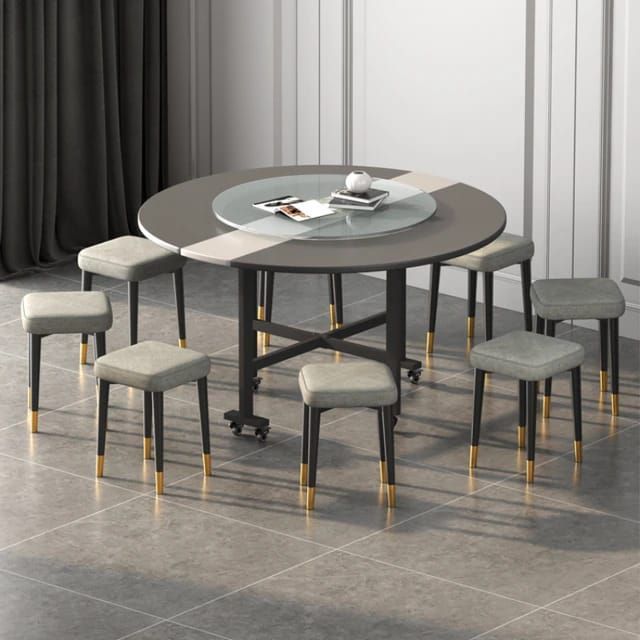 Dinning Table Folding, with Metal frame powder coating ,Family round ...