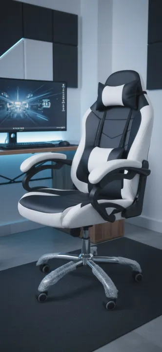 Ergonomic High-Back Gaming Chair with Lumbar Support & Headrest ...