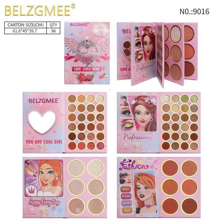 Multi Color Folding Three-Layer Book Makeup - Eyeshadow Books&Cheek ...