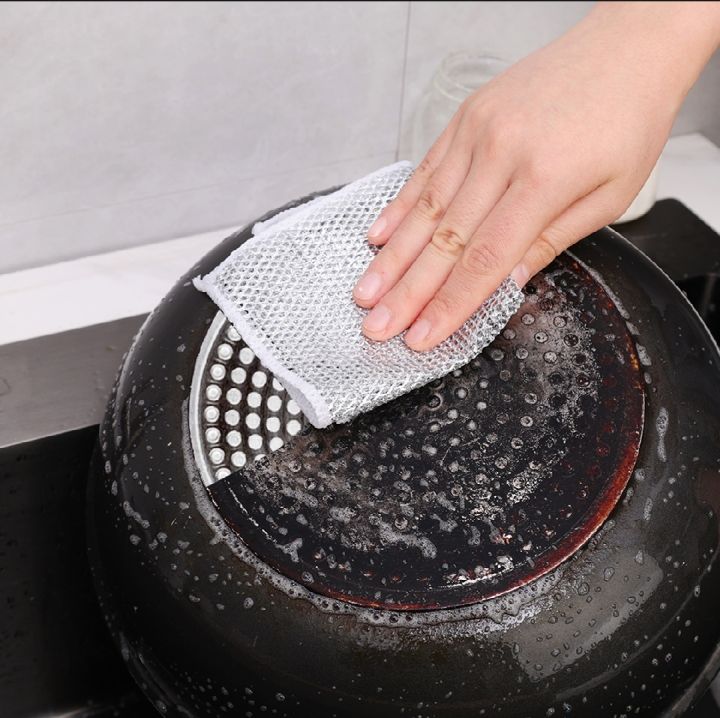 5/12 Pcs Magic Cleaning Cloth Kitchen Dishwashing Towel Metal Steel ...