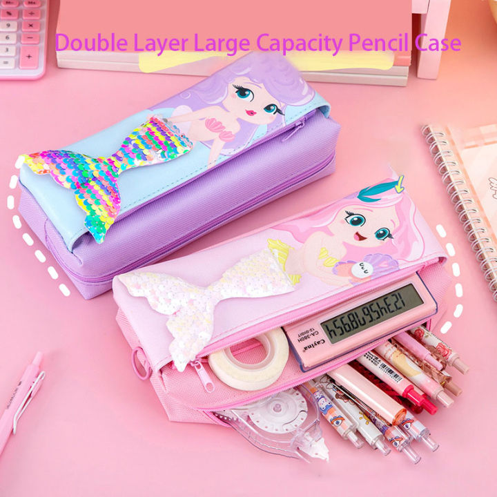 Mermaid Pencil Case Estuche Escolar Pencil case School Supplies Sequins ...
