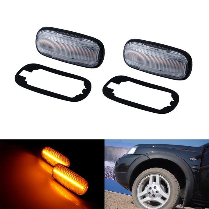 ANGRONG Clear Lens LED Side Repeater Indicator Light For Land Rover ...