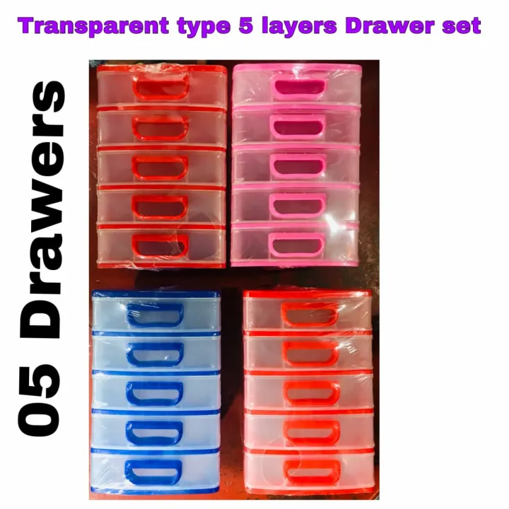 05 Drawers transparent type 5 layer set | Daraz.lk