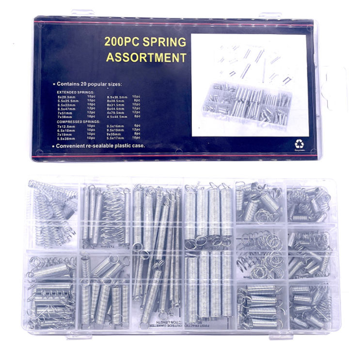 200PCS Set Hardware Tension Spring Compression Spring Kit Electrical ...