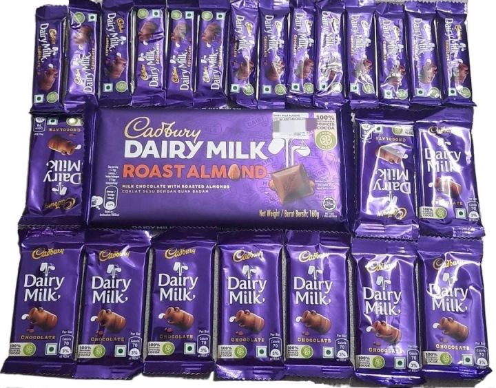 15 small dairy milk and 10 medium dairy milk and 1 large dairy milk ...