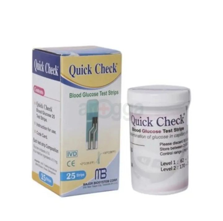 QUICK CHECK Blood Glucose Monitor Test Strips/Diabetics Machine Test ...