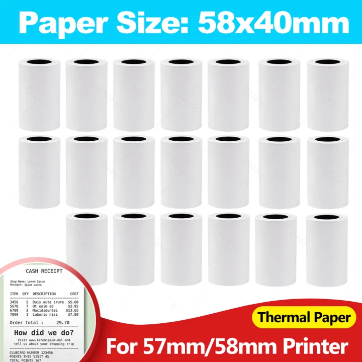 57mm Thermal Paper 58x40mm Receipt Bill Ticket Printing for Kids Camera ...