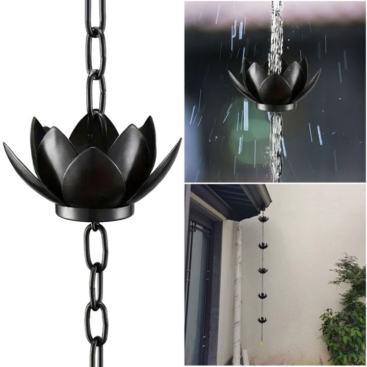Lotus/Bird Rain Chain Garden Decoration Hanging Rain Catcher Chain ...