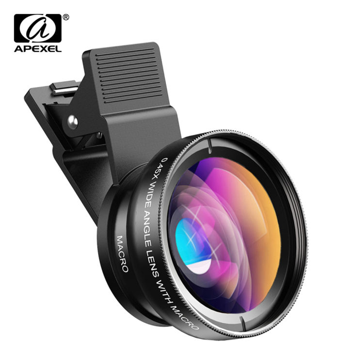 APEXEL Phone Lens kit 0.45x Super Wide Angle & 12.5x Macro Micro Lens ...