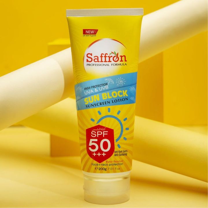 Saffron Sunblock Sunscreen Lotion Spf50 + 200G | Daraz.pk
