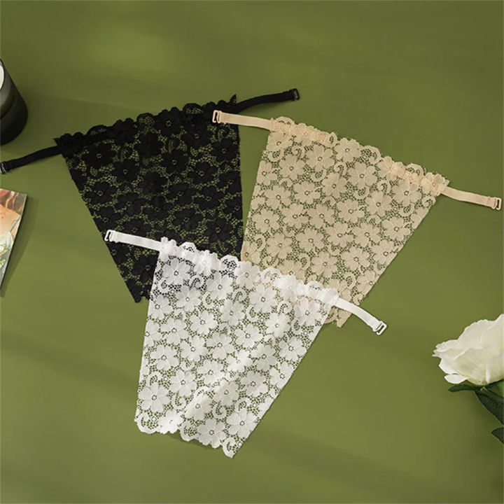 Women's Lace Collar Cover With T-Shirt Elastic Band, Easy To Grip Bra ...