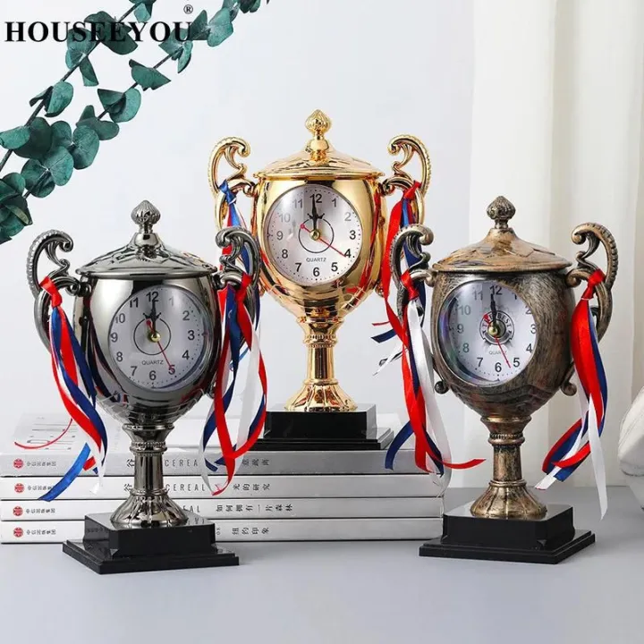 New creative trophy small alarm clock ornaments desktop student gift ...