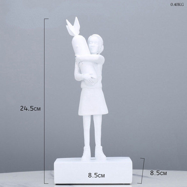 25cm Banksy Bomb Girl Bomb Hugger Statue Hugging Peace Bomb Girl Street ...