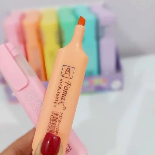 Text highlighter 6 pcs, 6 colors, pastel, art. F-6688 | Daraz.com.bd