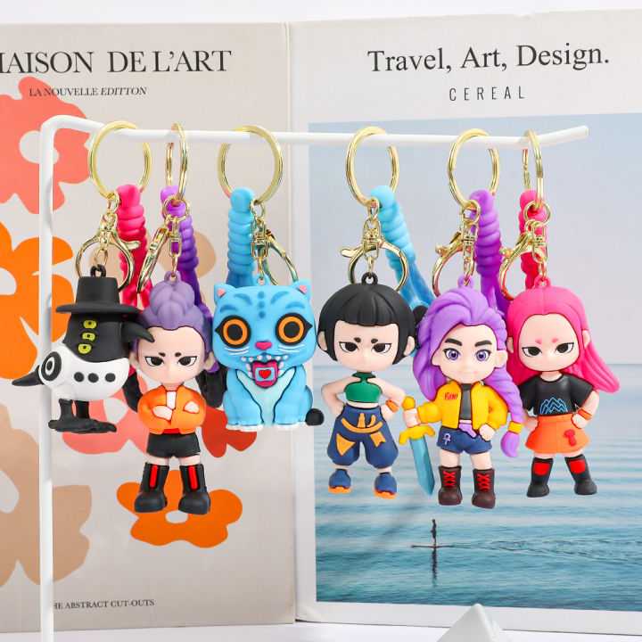 3D Printed Anime Movie Kpop Demon Hunters Girls Derpy Keychains Doll ...